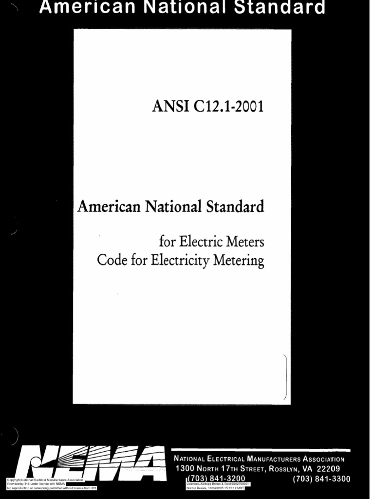 Ansi C12.1-2001 | PDF | Metrology | Physical Quantities