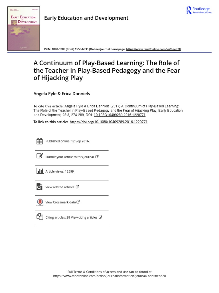 A Continuum of Play Based Learning The Role of The Teacher in Play ...