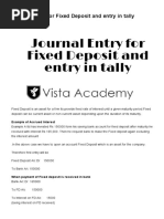 Fixed Deposit Journal Entries in Tally | PDF | Banks | Payments