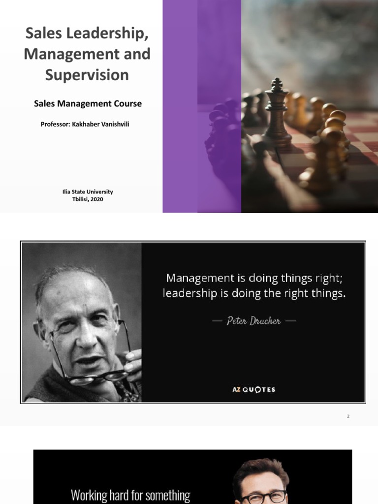 Sales Leadership, Management and Supervision - 02 | PDF | Leadership ...