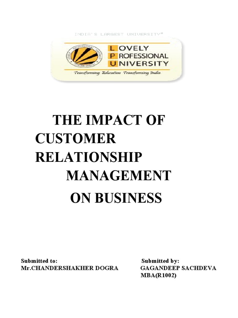 The Impact of Customer Relationship Management On Business | PDF ...