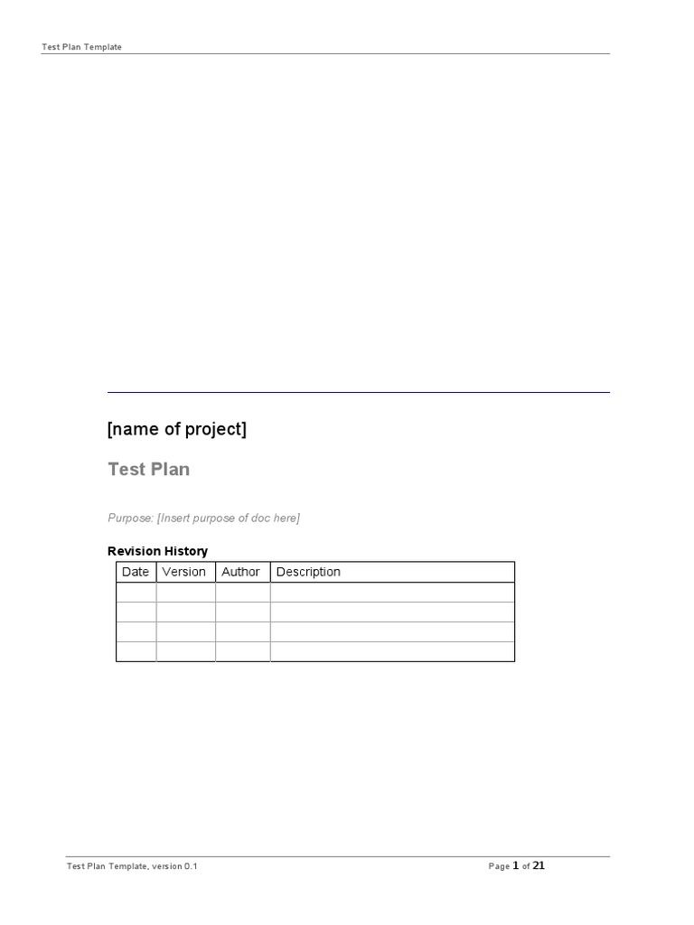 Comprehensive Test Plan for Project Name | PDF | Software Testing ...