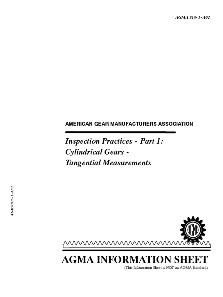 AGMA 915-1-A02. Inspection Practices - Part 1 | PDF