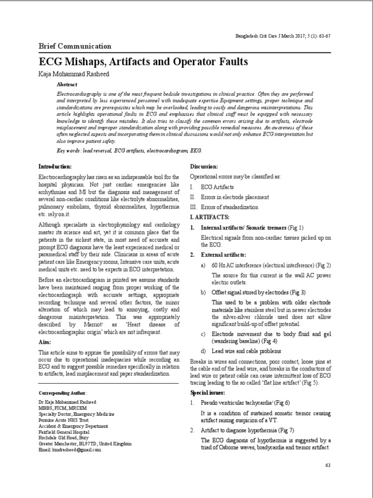ECG Errors | PDF | Electrocardiography | Cardiac Electrophysiology