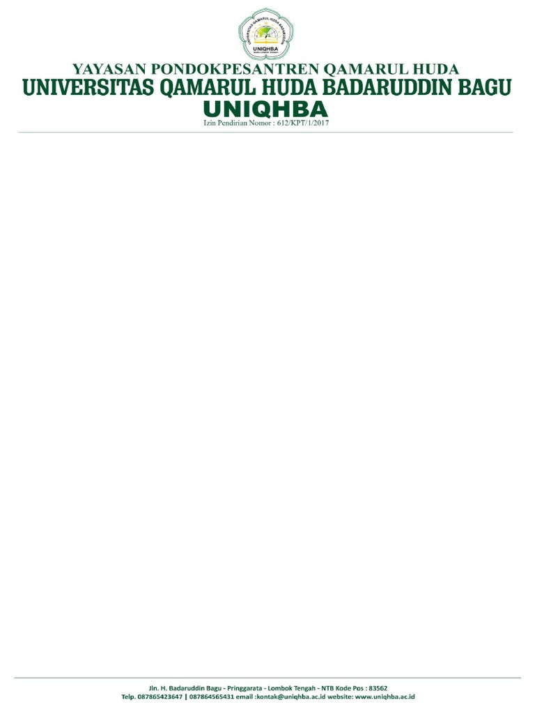 Kop Surat UNIQHBA | PDF