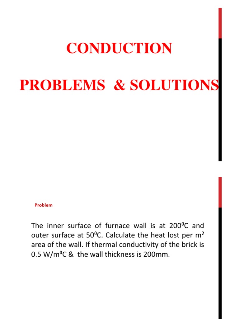 Conduction Problems & Solutions Conduction Problems & Solutions | PDF | Thermal Insulation ...