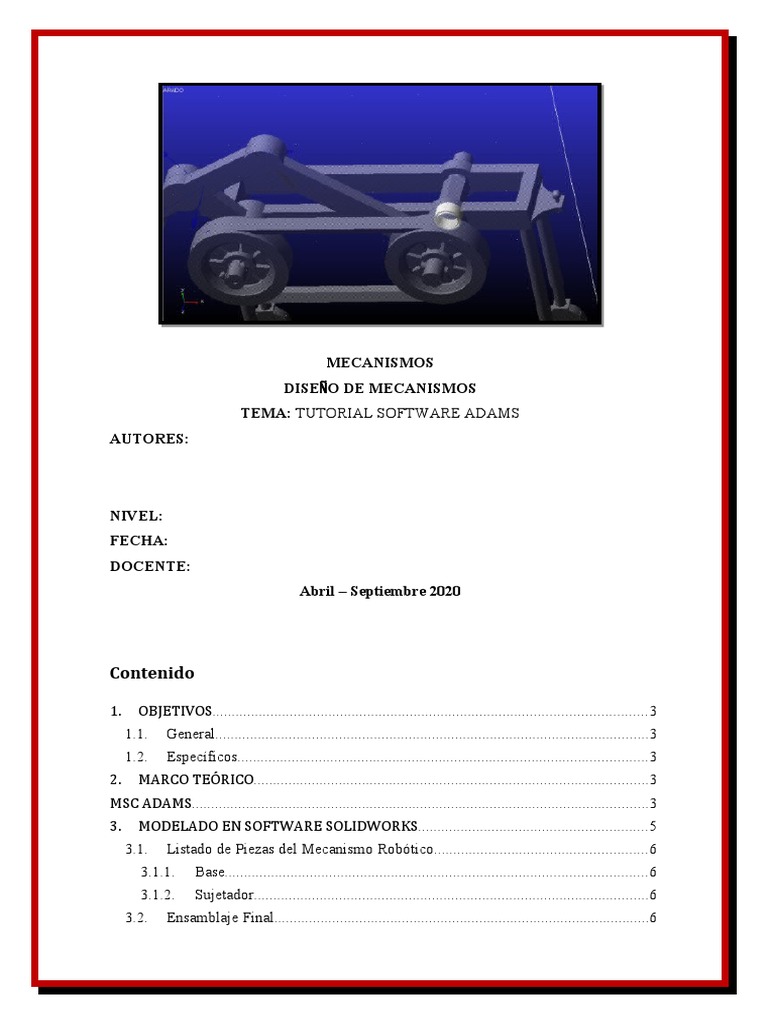 Tutorial ADAMS | PDF | Robot | Robótica