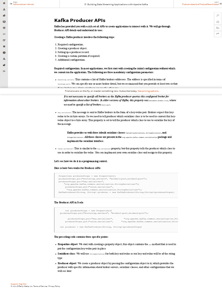 Kafka Producer Apis: Find Answers On The Fly, or Master Something New. Subscribe Today | PDF ...