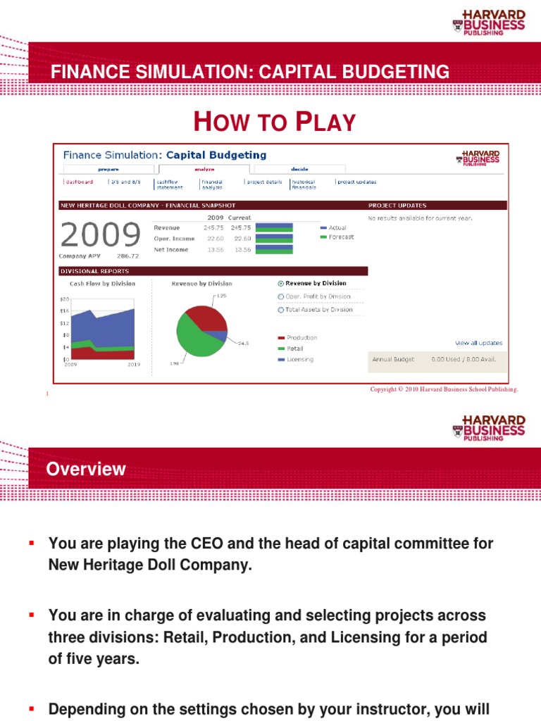 Ow To LAY: Finance Simulation: Capital Budgeting | PDF | Financial ...