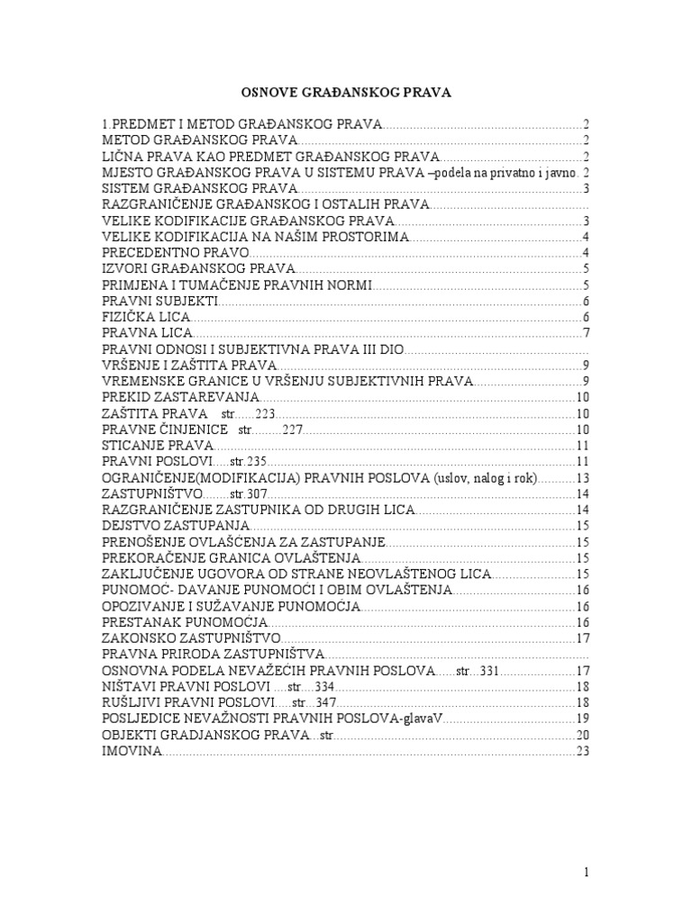 Gradjansko Pravo | PDF