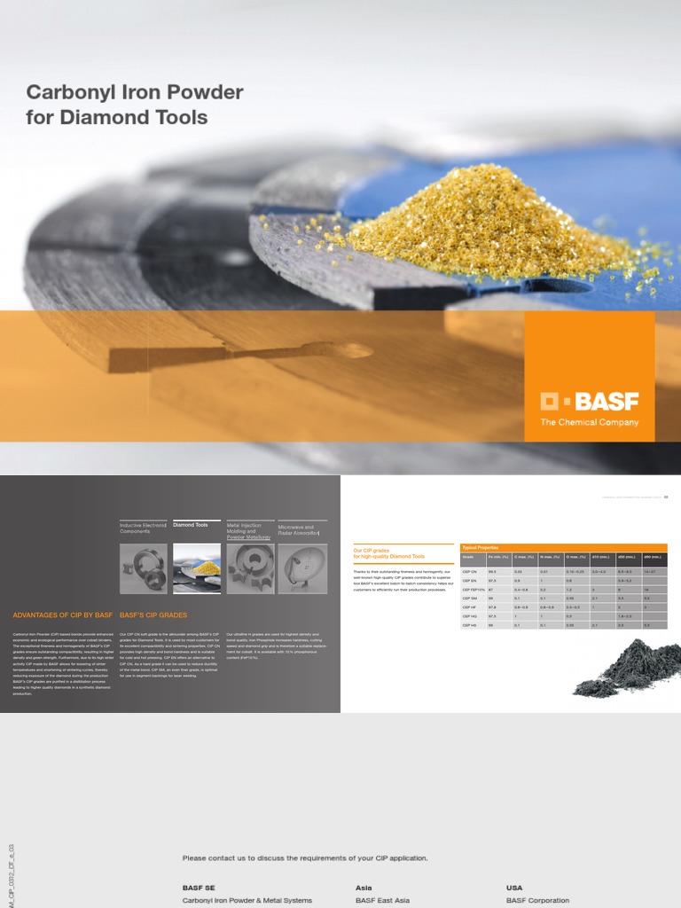 Carbonyl Iron Powder For Diamond Tools | PDF | Sintering | Diamond