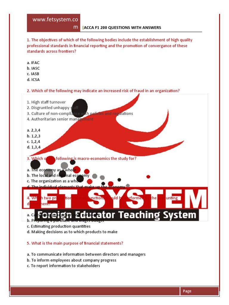 Acca F1 Mock Exam Answers Pdf Business Economies
