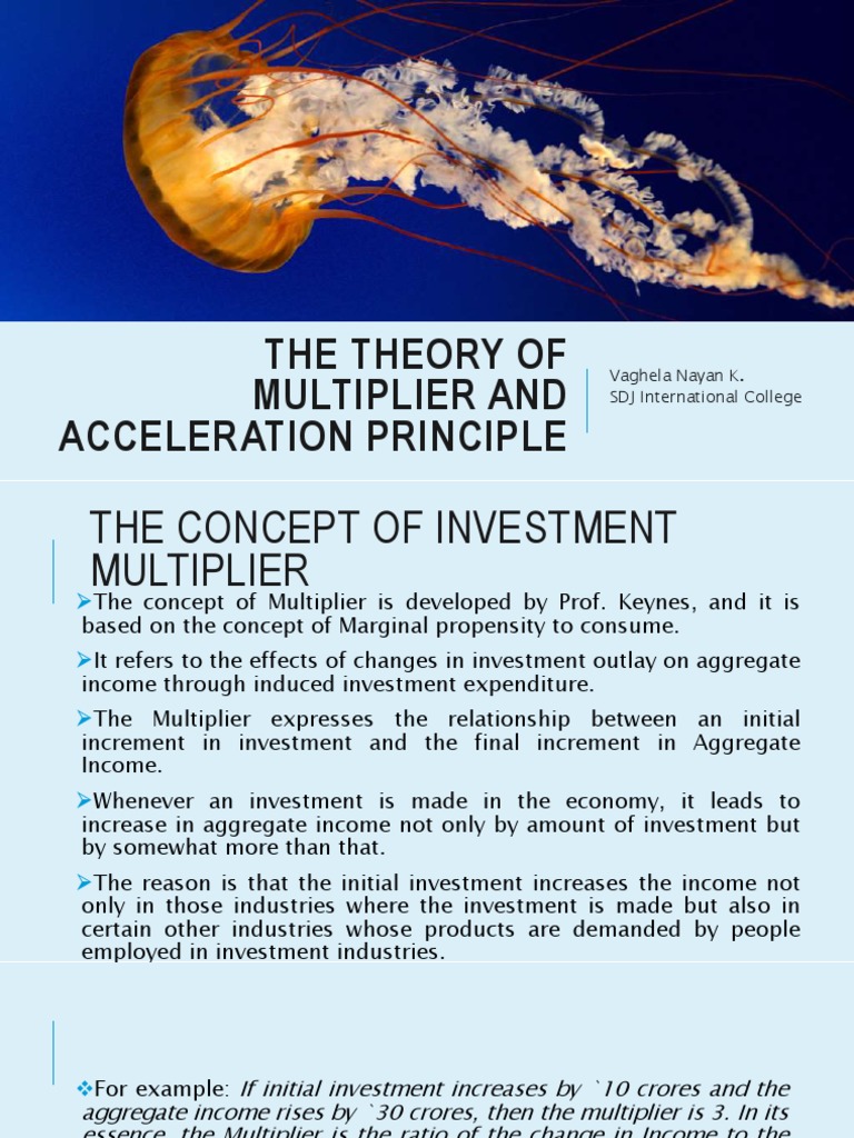 The Theory of Multiplier and Acceleration Principle: Vaghela Nayan K ...