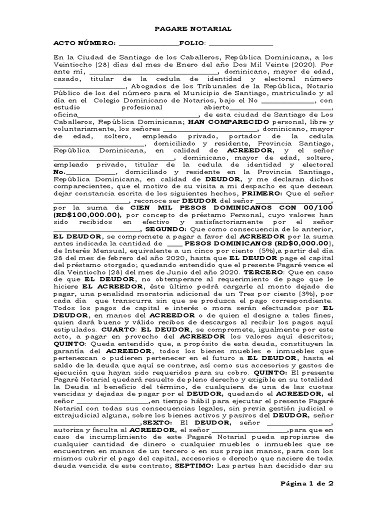 Modelod e Pagare Notarial | PDF | Pagos | Justicia