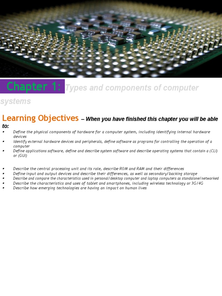 Types and Components of Computer Systems: Learning Objectives ...