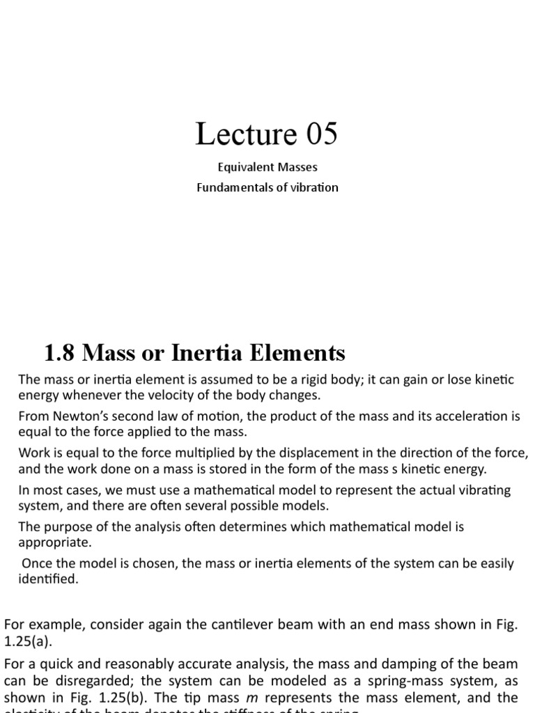 Understanding Mass and Inertia Elements | PDF | Force | Mass