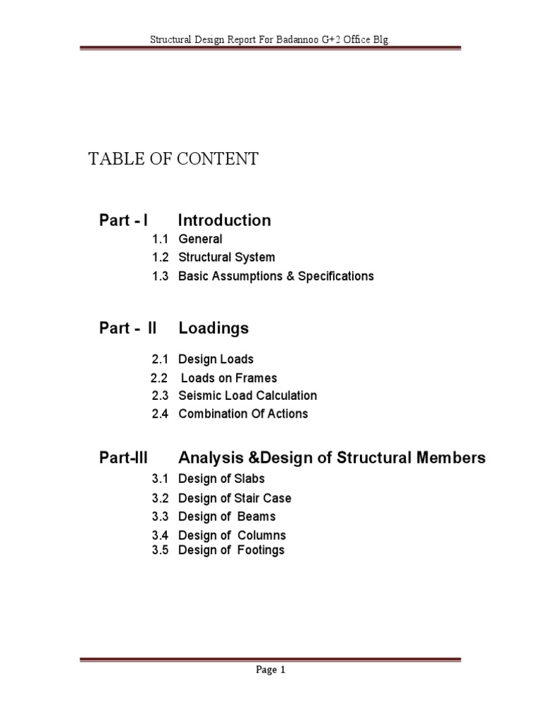 STRUCTURAL DESIGN REPORT Badannoo G+2 | PDF | Strength Of Materials ...