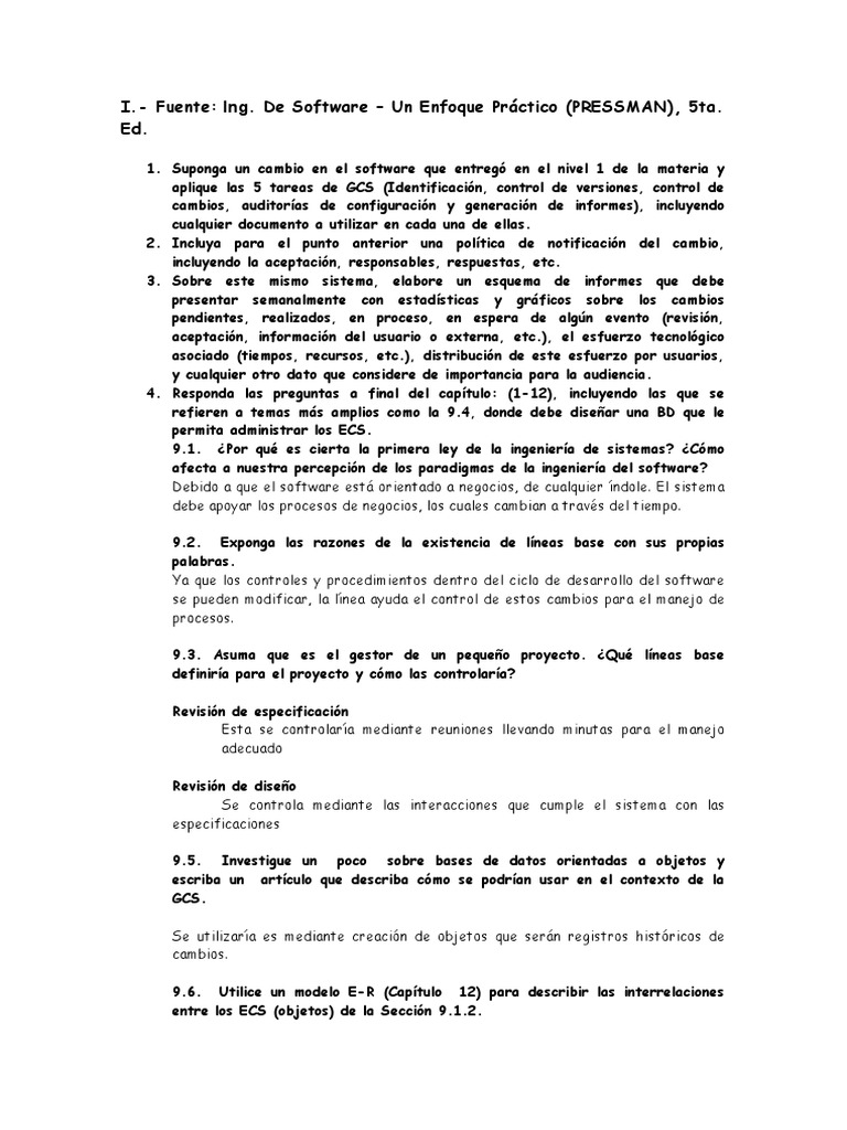 I. - Ing. de Software - Un Enfoque Práctico (Pressman), 5ta. Ed. | PDF
