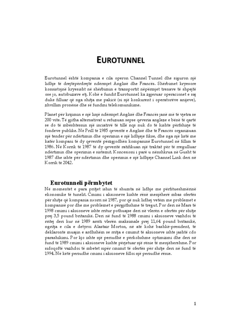 Rast Studimi Eurotuneli | PDF