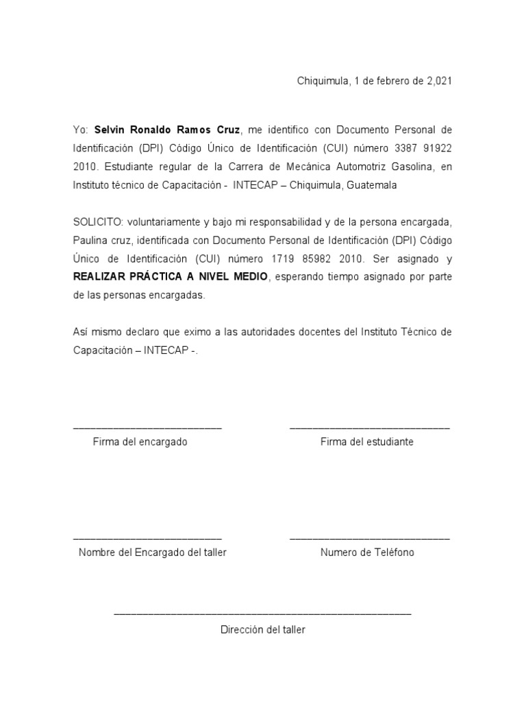 Practica de Intecap INTECAP 2021 | PDF