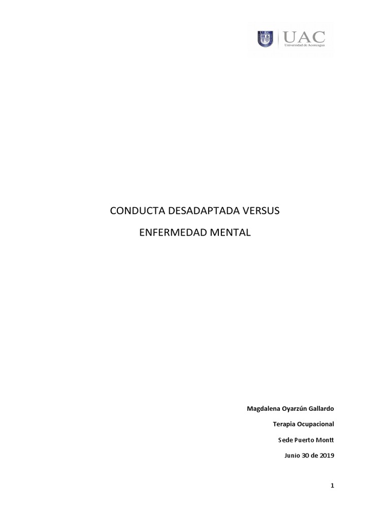 Conducta Desadaptada Versus Enfermedad Mental | PDF | Psicoterapia ...