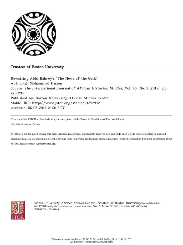 Revisiting Abba Bahrey | PDF | Ethiopia