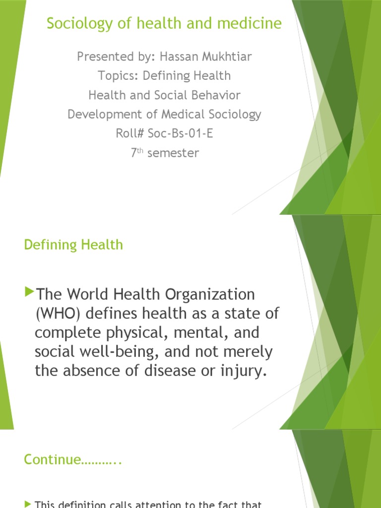 Sociology of Health and Medicine | PDF | Sociology | Human Nature