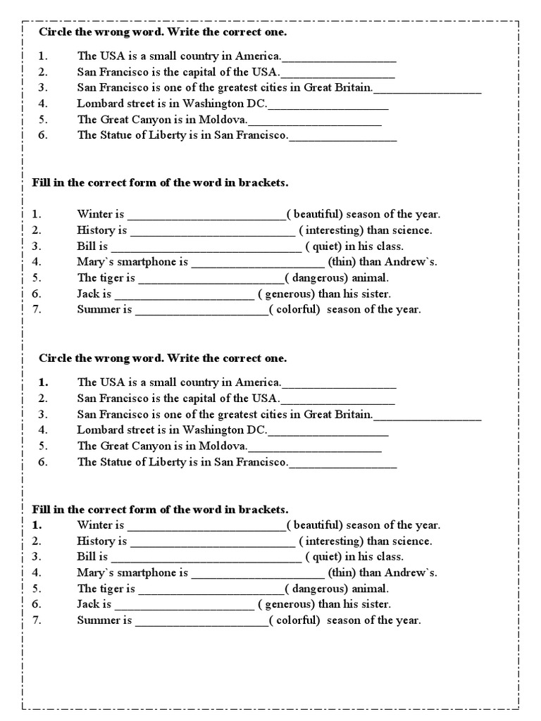 USA Geography and Grammar Exercises | PDF | Travel | History