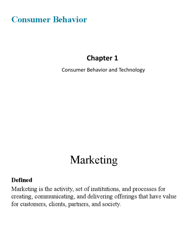 Consumer Behaviour Chapter 1 | PDF | Consumer Behaviour | Marketing