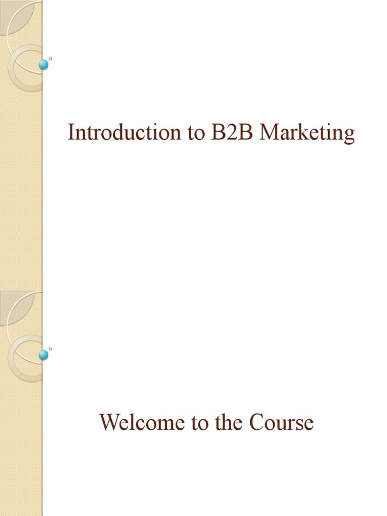 Introduction To B2B Marketing | PDF | Marketing | Sales