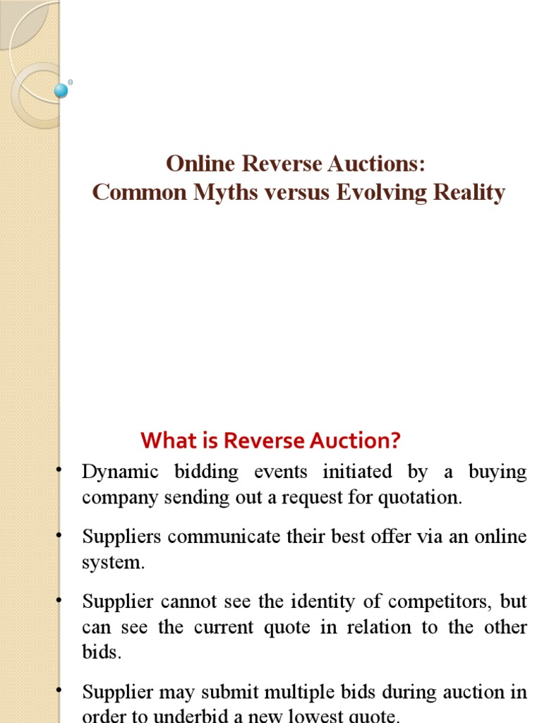 Online Reverse Auctions | PDF | Auction | Prices