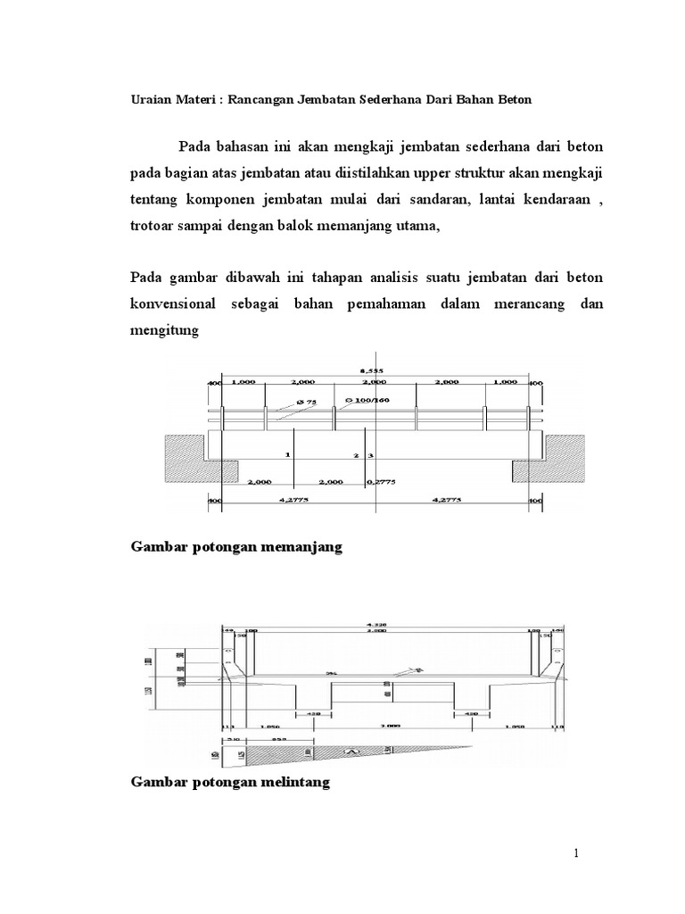 Perancangan Jembatan Type Balok T | PDF