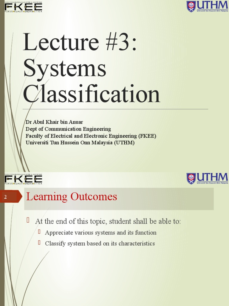 Lecture #3: Systems Classification | Download Free PDF | Linearity | Nonlinear System