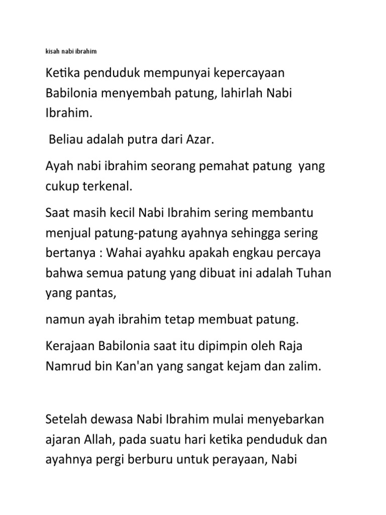 Kisah Nabi Ibrahim | PDF