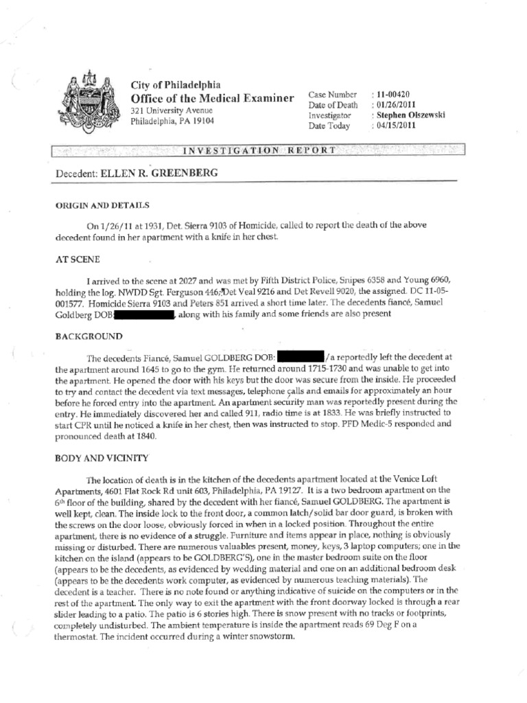 Ellen Greenberg Case File | PDF