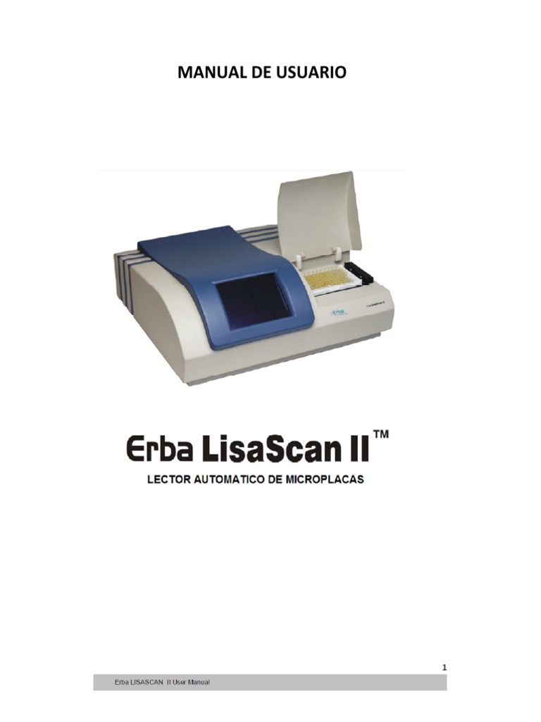 LECTOR DE MICROPLACAS Erba Lisa Scan II Manual en Español | PDF ...