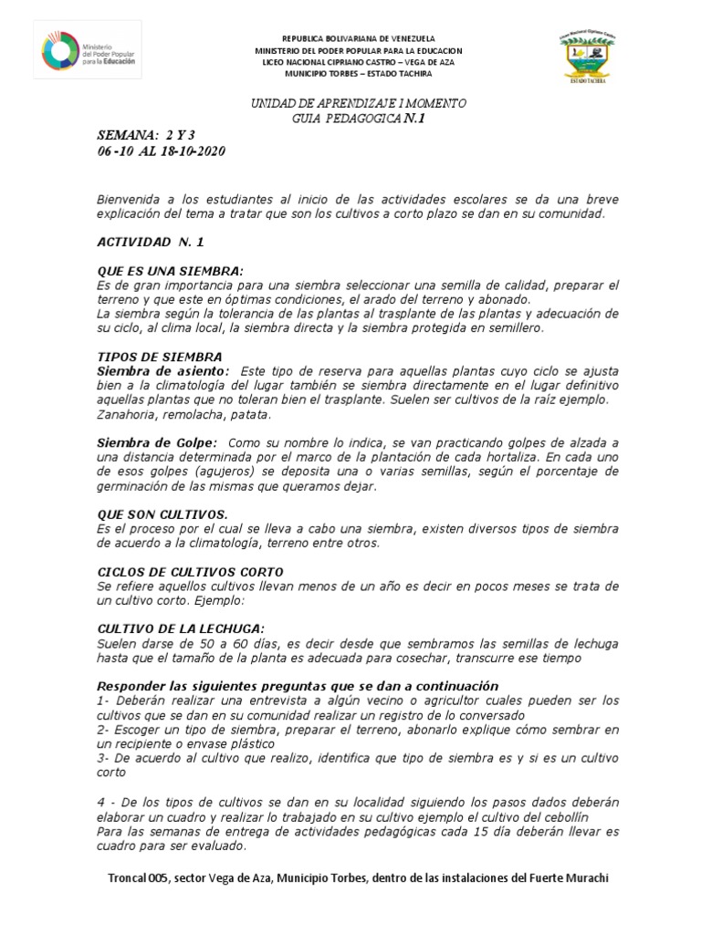 GCRP Orientacion | PDF | Siembra | Botánica