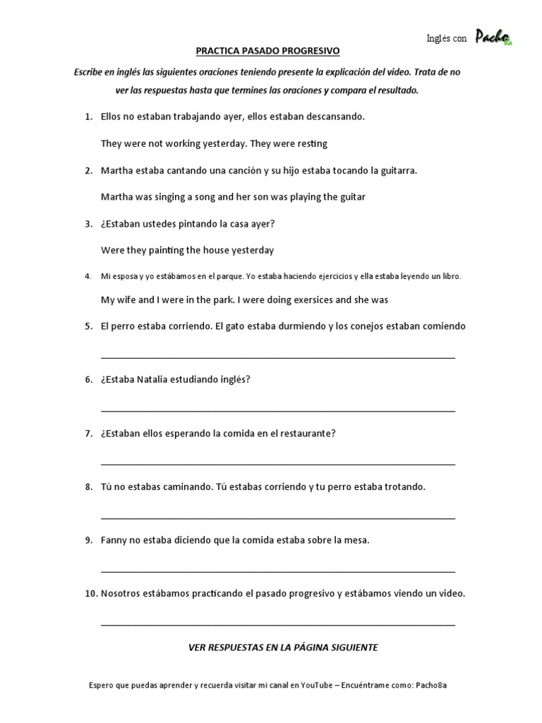Práctica Pasado Progresivo | PDF | Música grabada | Entretenimiento ...