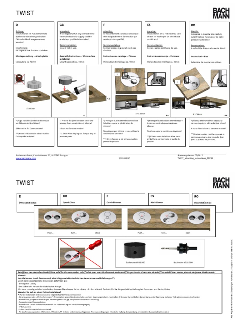 TWIST Mounting Instructions REV08 | PDF