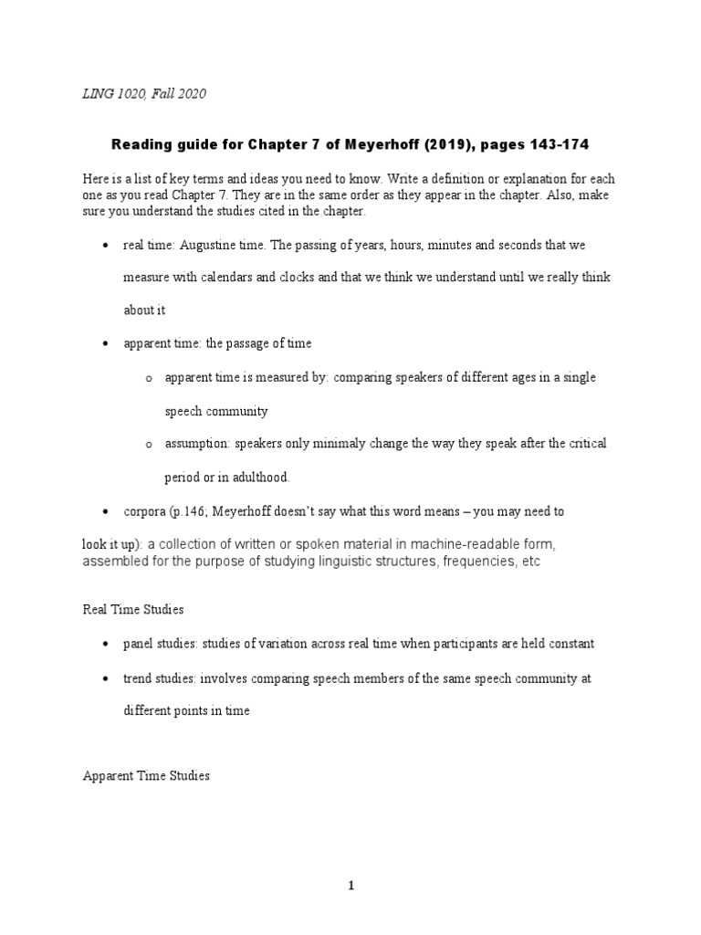 Key Concepts in Linguistic Change | PDF | Time | Vocabulary