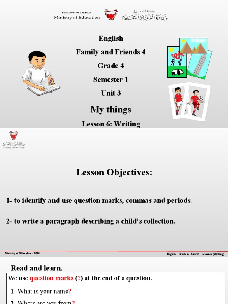 English Family and Friends 4 Grade 4 Semester 1 Unit 3: My Things | PDF ...