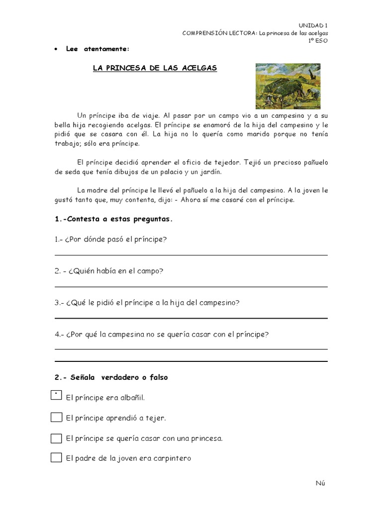 11 Lecturas para Estudiar La Comprensión Lectora en 1 Eso | PDF | Esmerejón