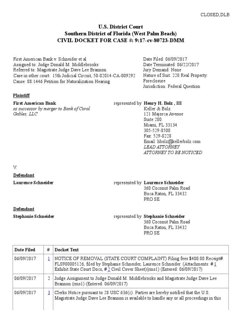 U.S. District Court Southern District of Florida (West Palm Beach ...