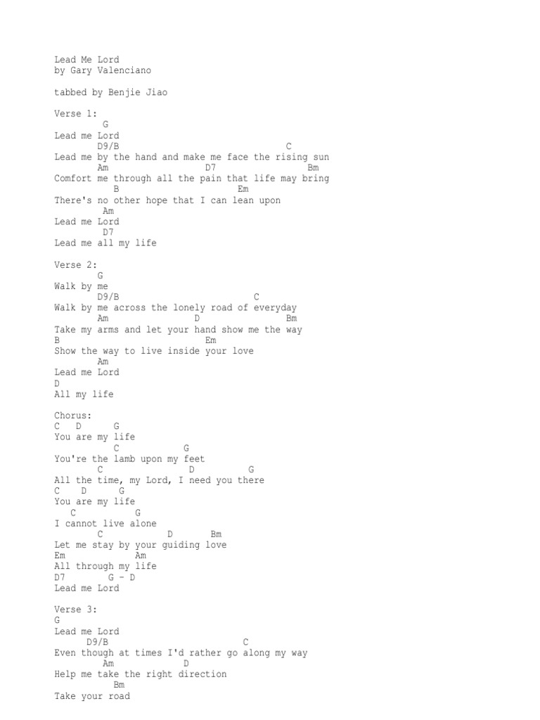 Lead Me Lord | PDF | Song Structure | Oral Tradition