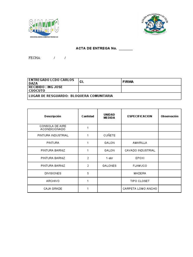 Modelo Word Nota de Entrega | PDF