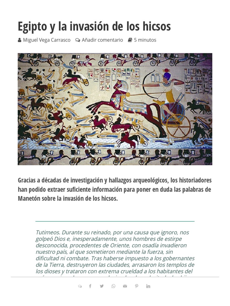 Egipto y La Invasión de Los Hicsos - Descubrir La Historia | PDF ...
