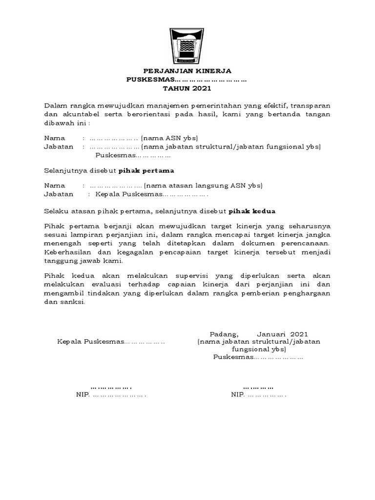 Contoh Form PK IKI Puskesmas | PDF | Bisnis