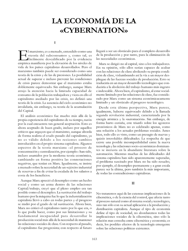 Paul Mattick - Economia de La 'Cibernetización' (1962) | PDF ...