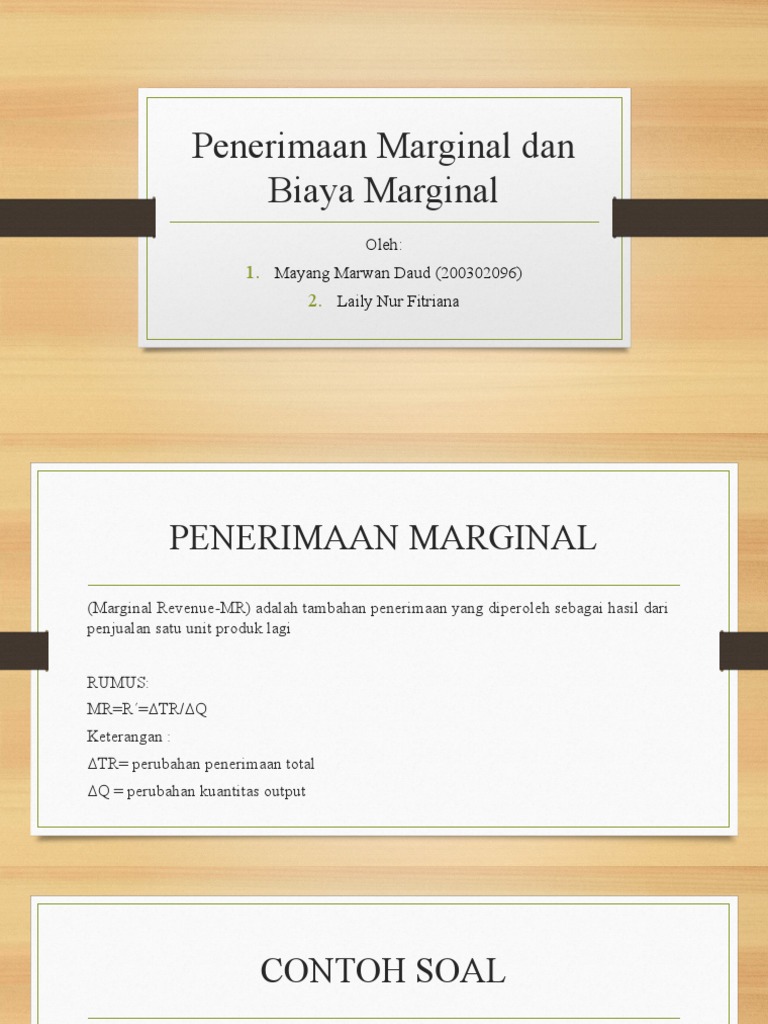 Penerimaan Marginal Dan Biaya Marginal | PDF