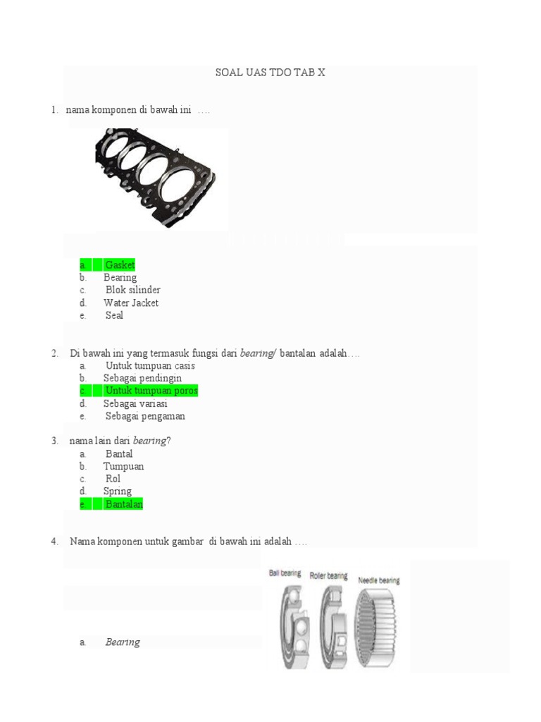 SOAL UAS TDO TAB X | PDF